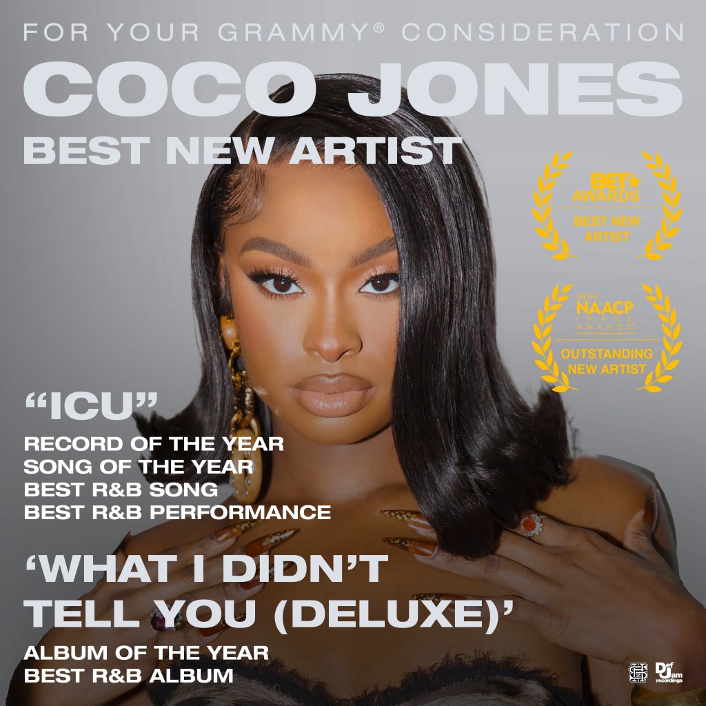 FOR YOUR GRAMMY CONSIDERATION: COCO JONES FOR BEST NEW ARTIST